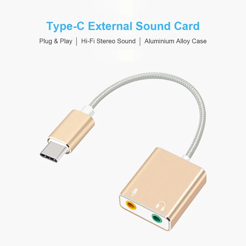 USB Type C 7.1 Channel Sound Card - External Audio Adapter