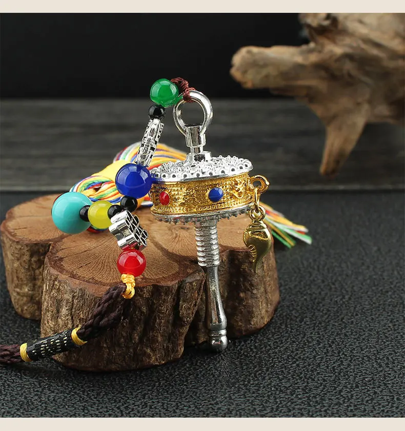 Tibetan Tangka Green Tara Buddhism Keychains - Small Pendants