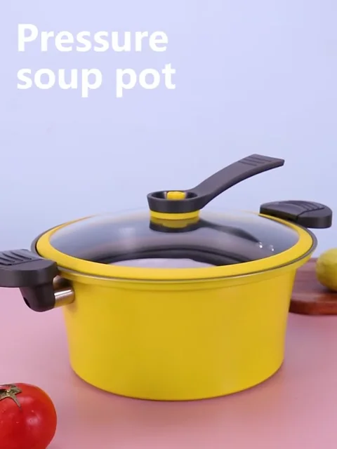 Metal Low Pressure Pot With Glass Lid And Capsuled Bottom Colorful 4l ...