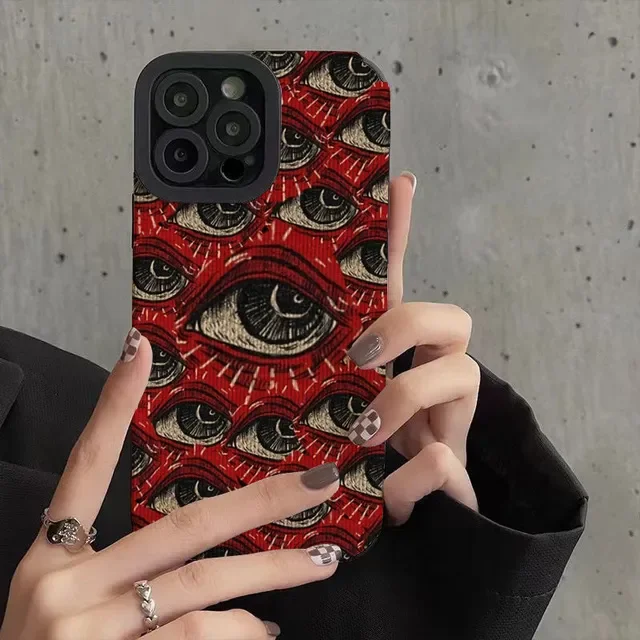 Spooky Scary Red Eye Pattern Soft Phone Case For Iphone 15 14 12 11 13 ...