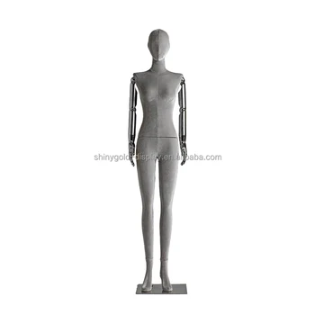 Wholesale Velvet Female Mannequin Plating Silver Gold Flexible Arm ...