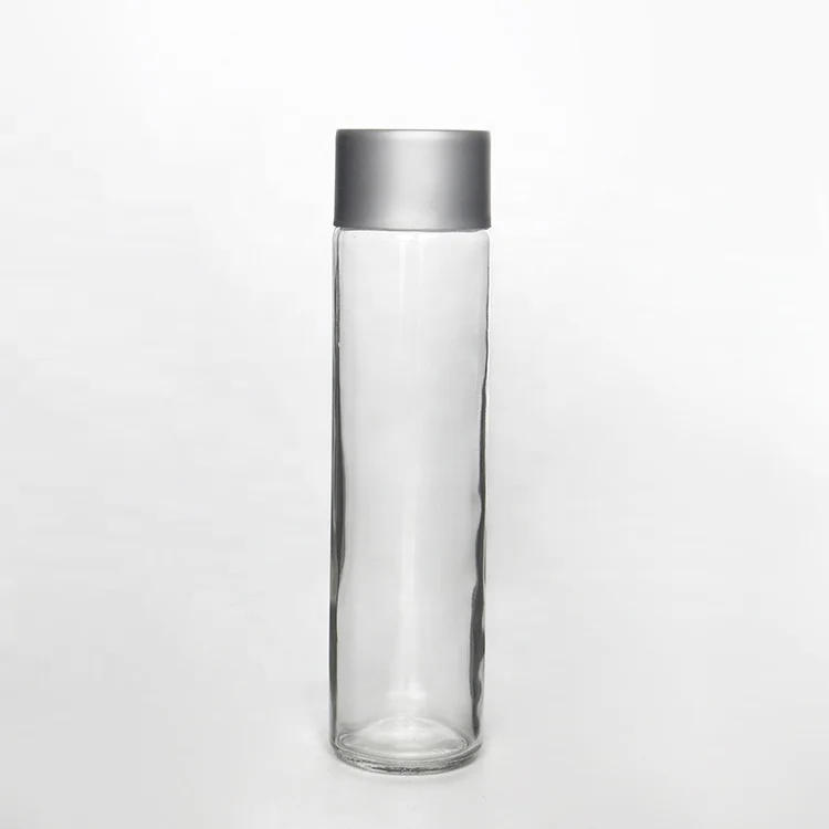 Voss Style Glass Bottle Glass Juice Bottles With Plastic Round High ... Voss Style Glass Bottle Glass Juice Bottles With Plastic Round High ...
