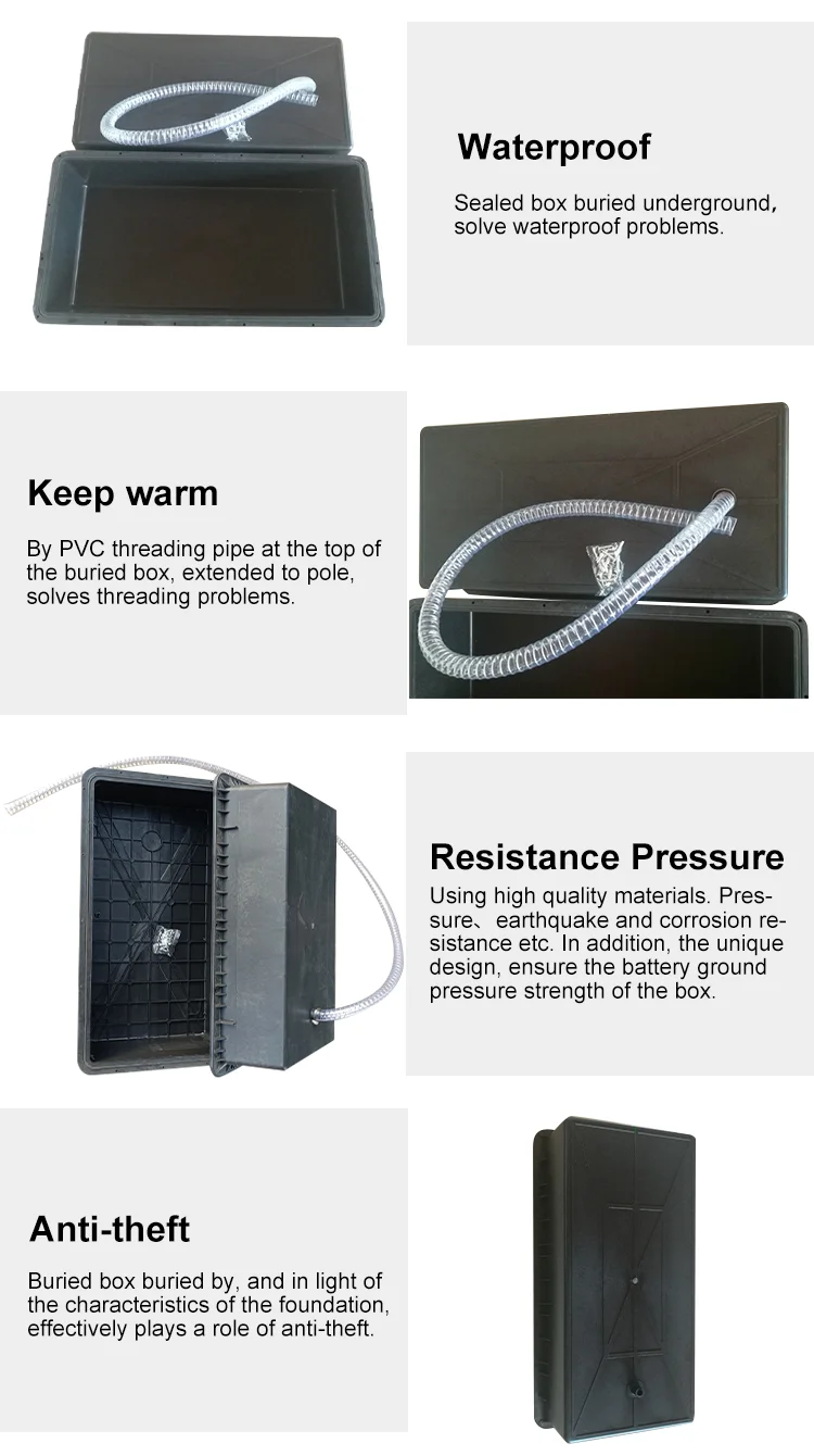 BR Solar Waterproof Plastic Underground Solar Street Light Battery Box ...