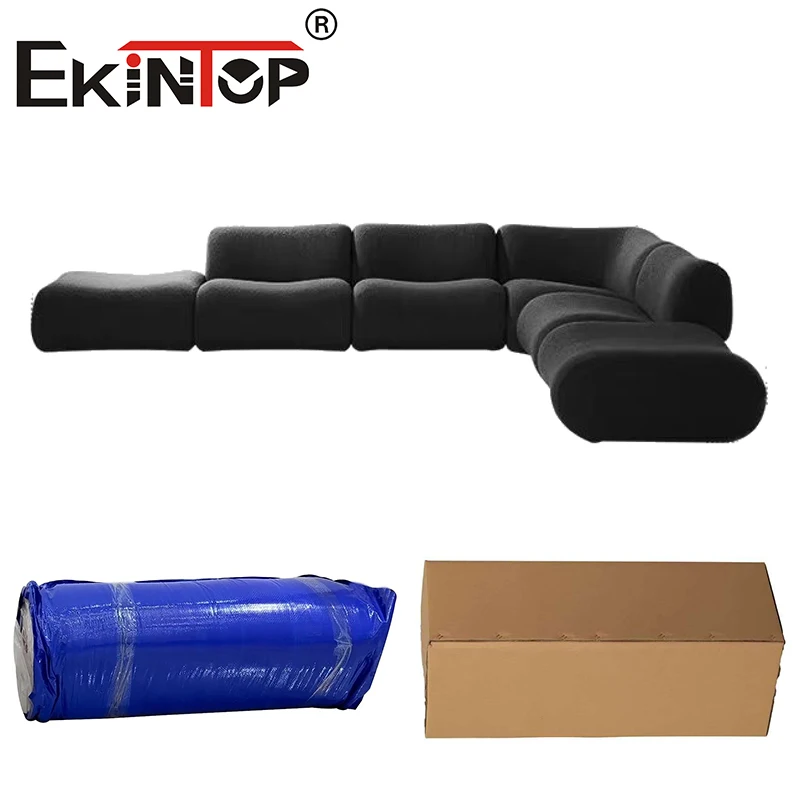 Ekintop L Shape Sofa Recliner Compression Vacuum Couch Sofa Black Sofa ...