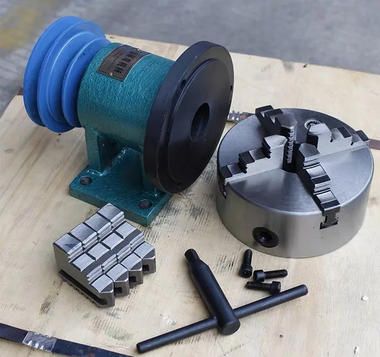 Belt Drive Lathe Spindle with Pneumatic Manual Rotary Chuck