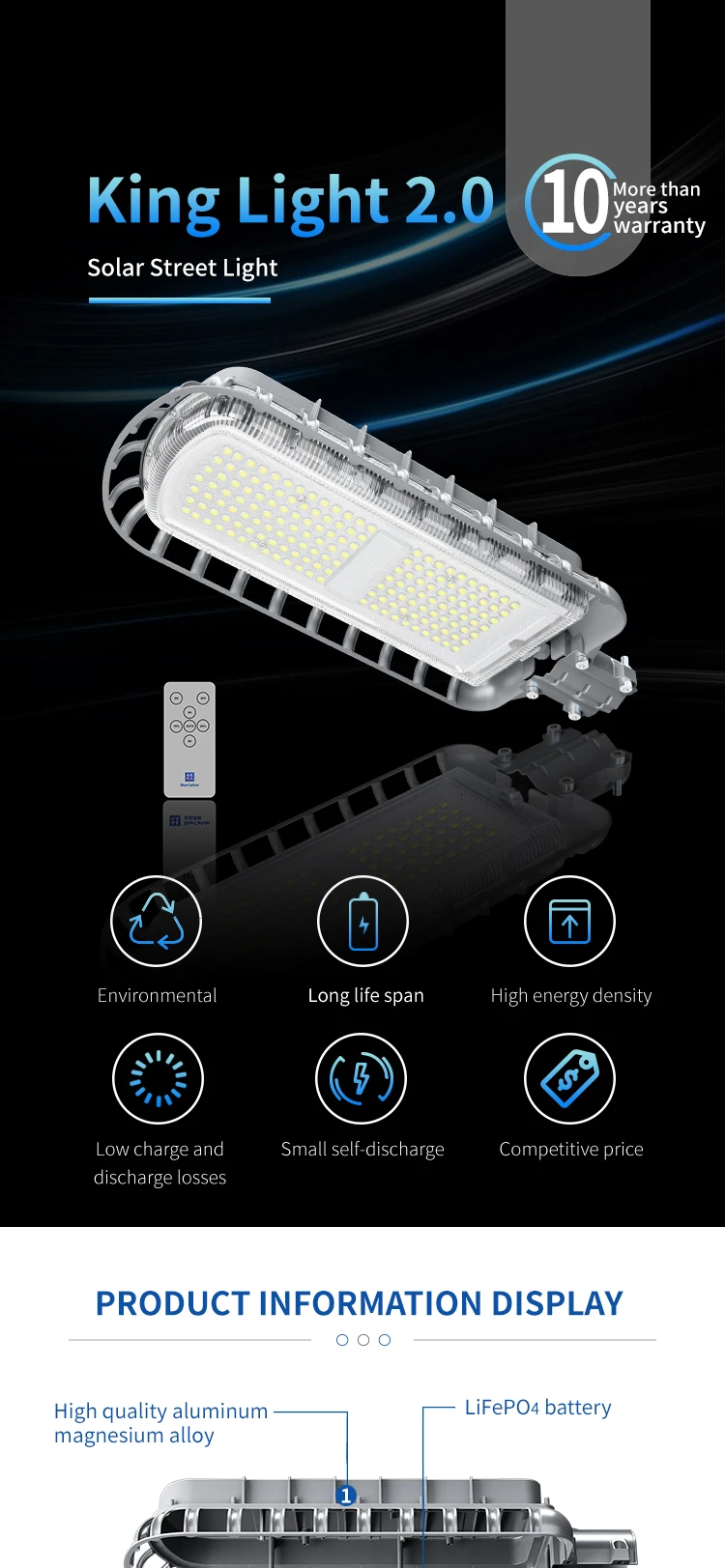 56W LED King Light 2.0 - Efficient Solar Street Lighting