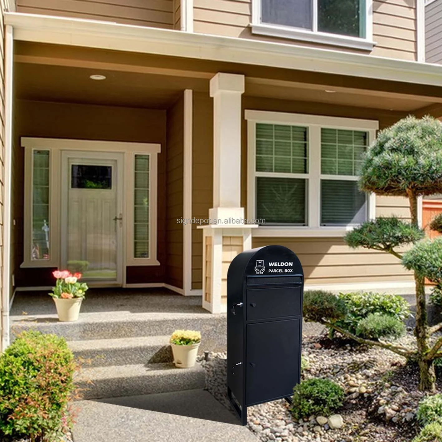 Outdoor Secure Delivery Courier Parcel Box With Letter Slot| Alibaba.com