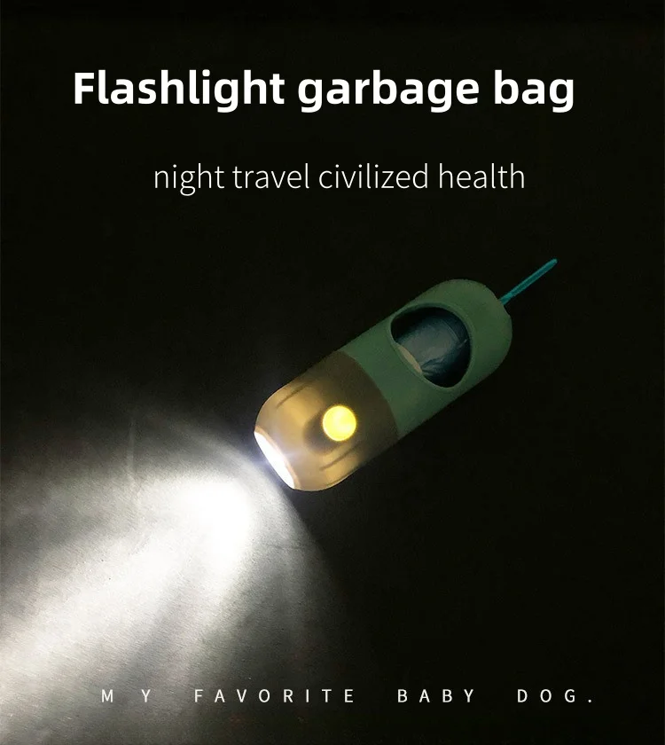 New Design Flashlight Garbage Bag Dispenser Dog Poop Bag Dispenser With ...