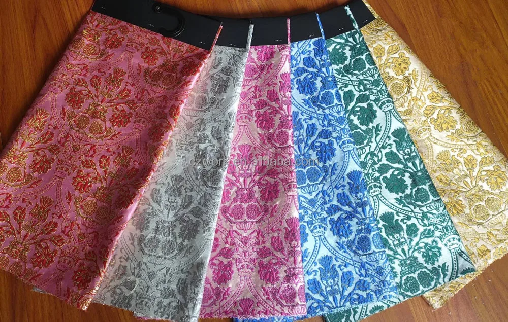 Factory Customized 3D Gold Wire Woven Metallic Jacquard Fabric 190gsm ...