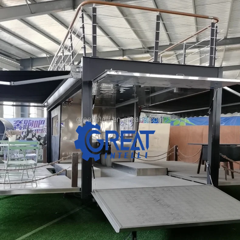 Two Storey Bar Cafe Moving Restaurant Truck Mobile Double Decker Coffee ...