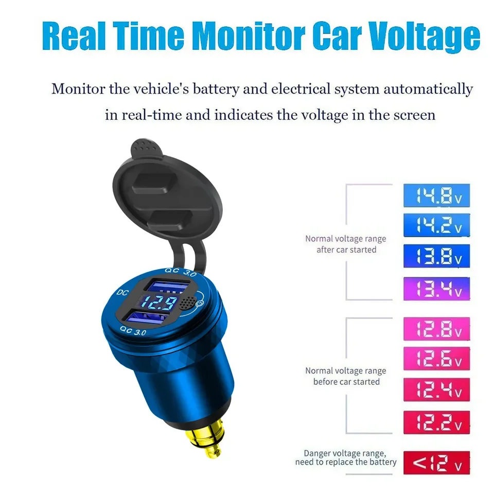 Motorcycle QC 3.0 Motorcycle Socket 12v to Usb c Eu Plug Hella DIN Plug ...