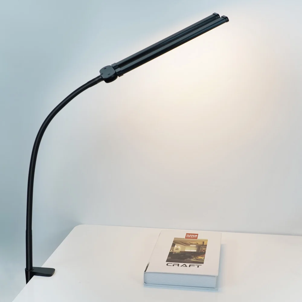 Modern Black Metal Led Desk Task Lamp With Flexible Gooseneck - Oem