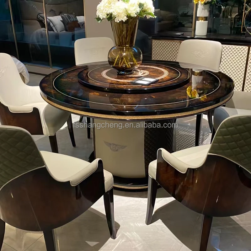 Luxury Solid Wood Dining Table Custom Round Dining Table Post-modern ...