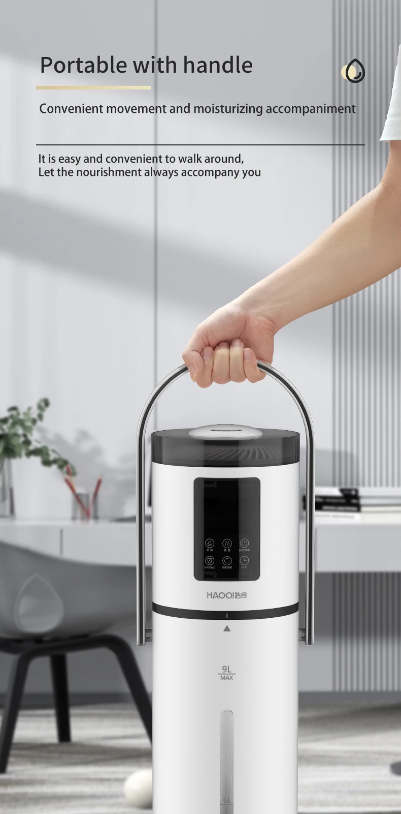 9L Ultrasonic Warm Mist Humidifier - Easy Home Solution