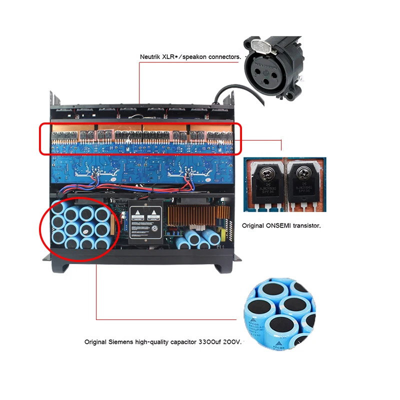 Switching Power Amplifier 1350w 4CH 2U Professional Sound Power ...