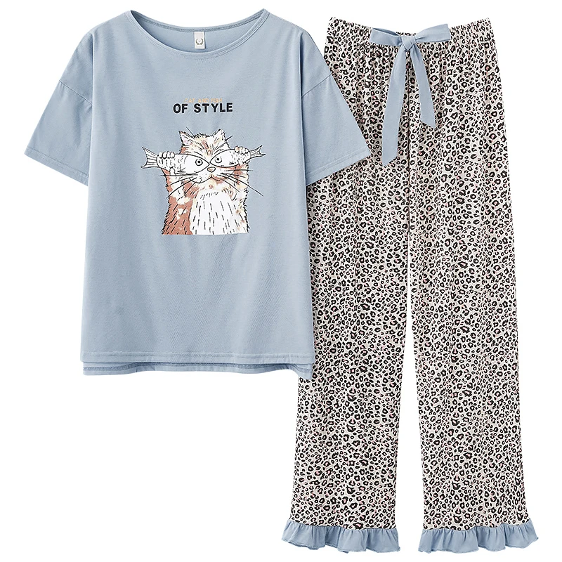 Print Set Floral Cotton Piyama Nightgown Korean Sleepwear Pijama ...