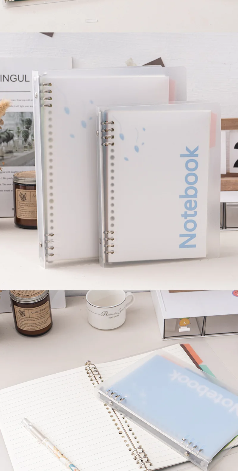 Minimalist Shell Loose Leaf Notebook - Creative PP Cover