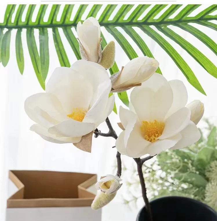 High Quality Real Touch magnolia Home Decoration Single Artificial ...