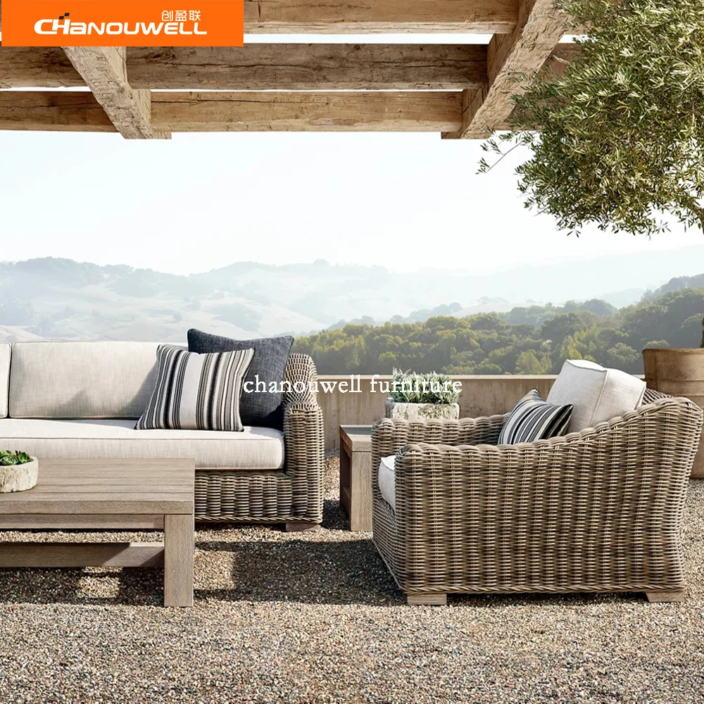 Luxury Modern Waterproof Outdoor Wicker Balcony Aluminum Frame Pe ...