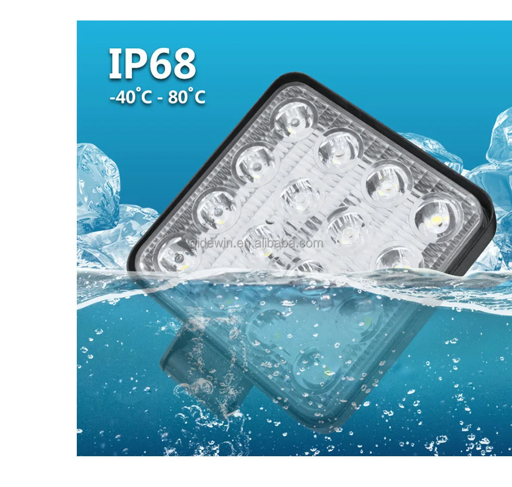 Qidewin Super Power Waterproof Ip68 3000lm 48w 4inch Led Work Light For ...