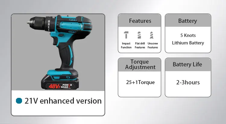 48V Power Hammer Drills - Professional Cordless Tools