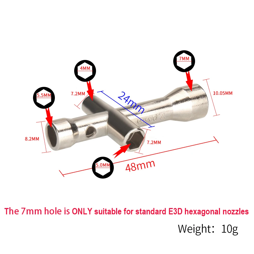 E3D V6 Nozzle Mini Spanner - Improve 3D Printing Adhesion