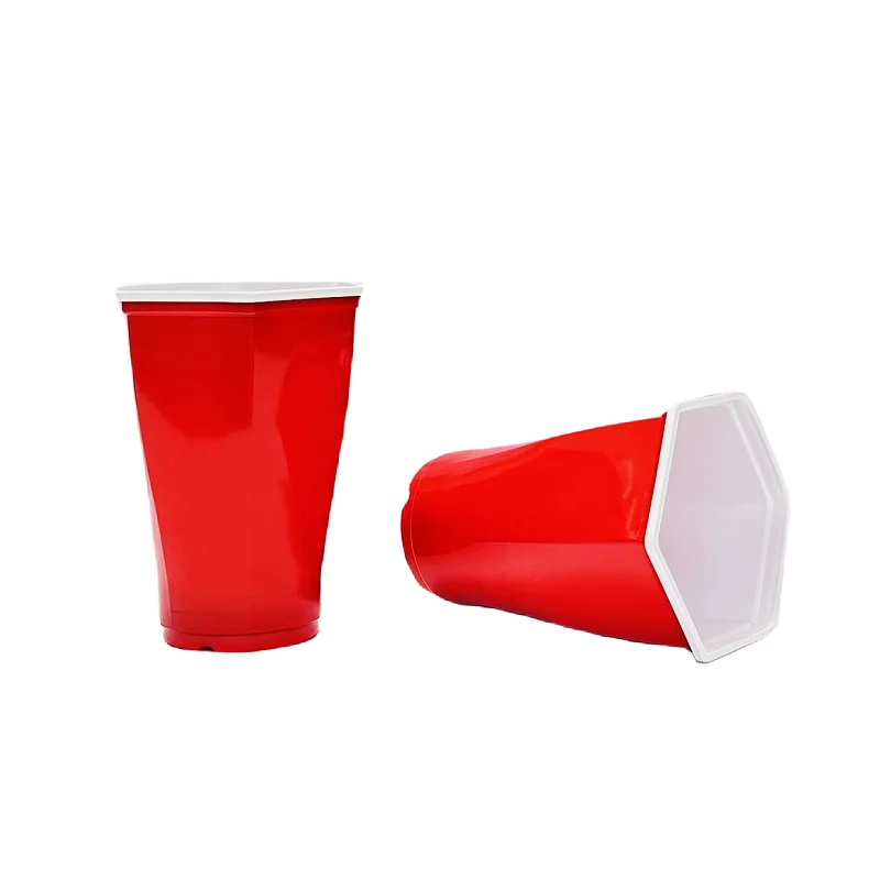 Custom 16oz Round Red Hexagon Disposable Plastic Party Cups Promotion ...