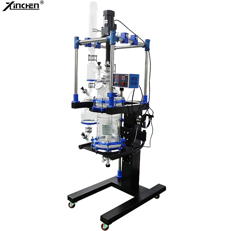 glass Mini Chemical Reactor vacuum distillation Laboratory glass ...