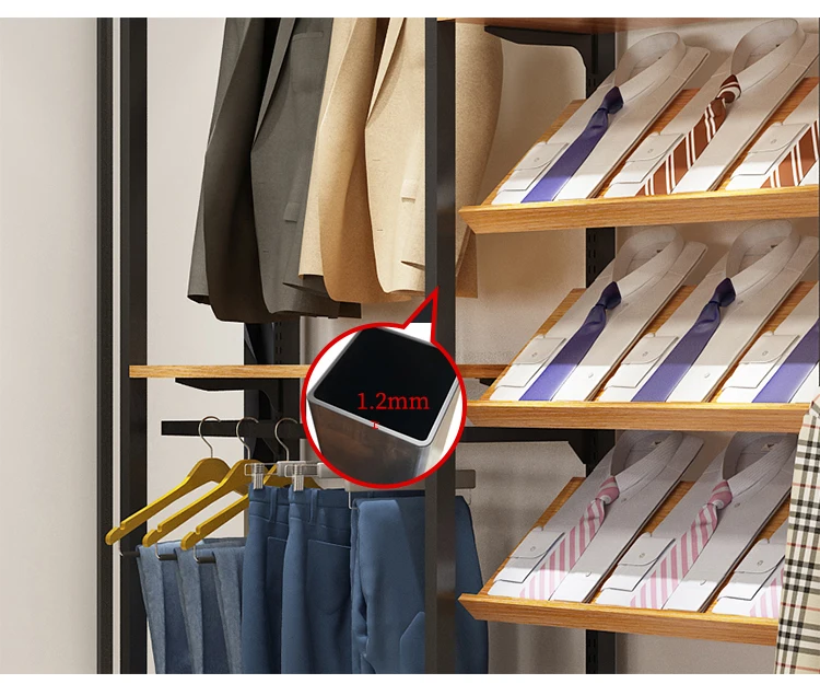 Shopping Center Clothing Store Display Racks Black Clothing Rack ...