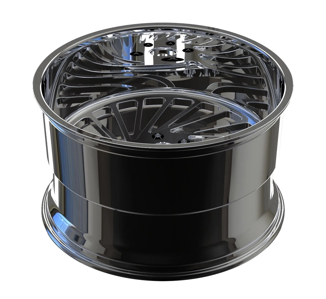 H Type Design 24x14 Black Chrome Deep Dish Lip Alloy Forged Wheels Rims ...