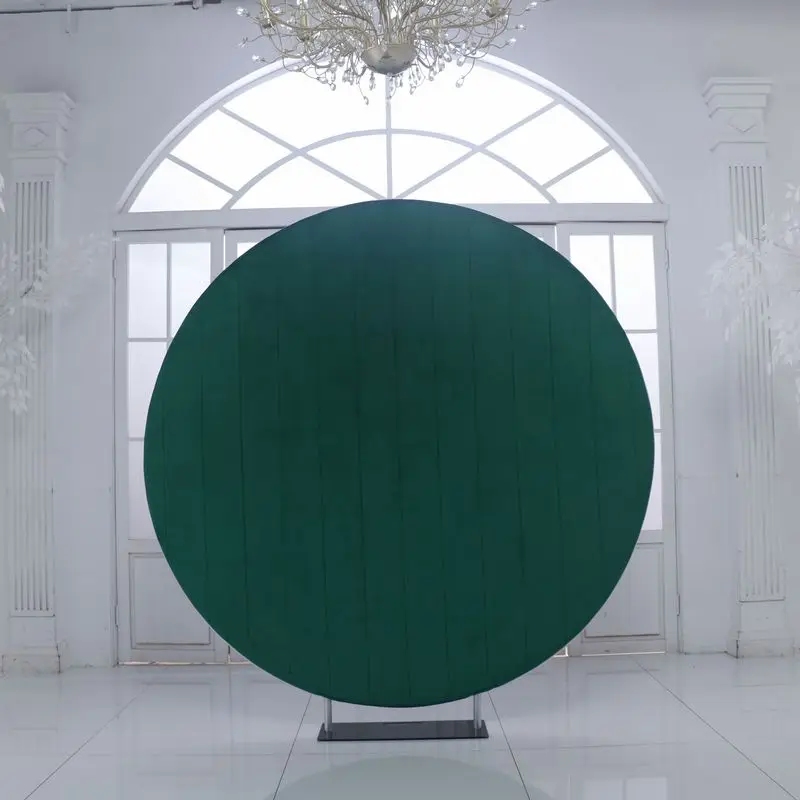 Light Blue Round Velvet Backdrop with Stand - Perfect for Parties