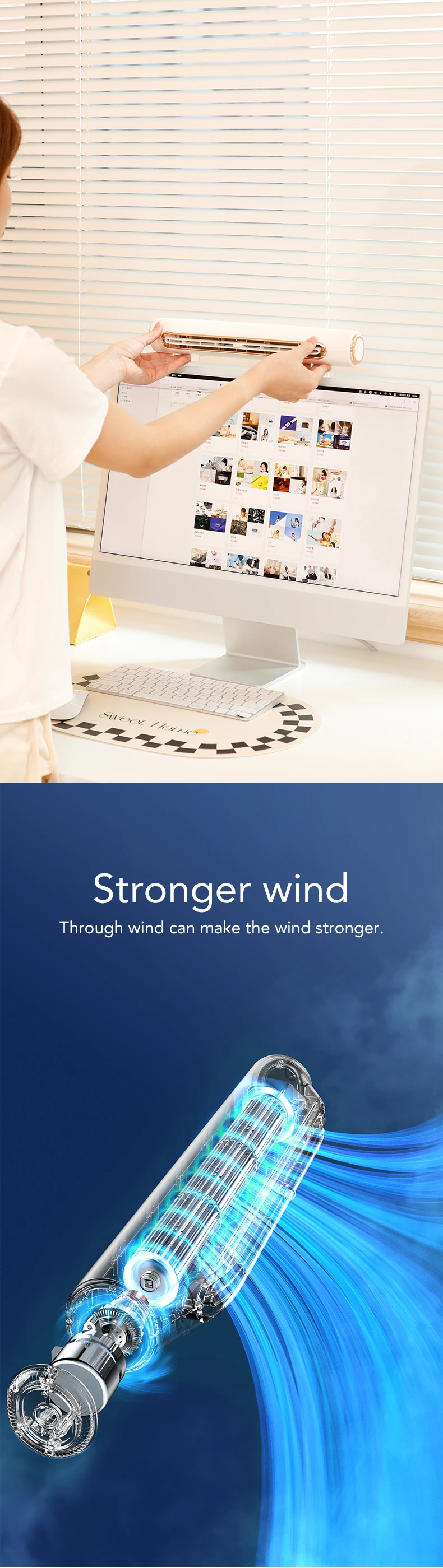 IMYCOO New Design Computer Hanging Screen Electric Fan Portable ...