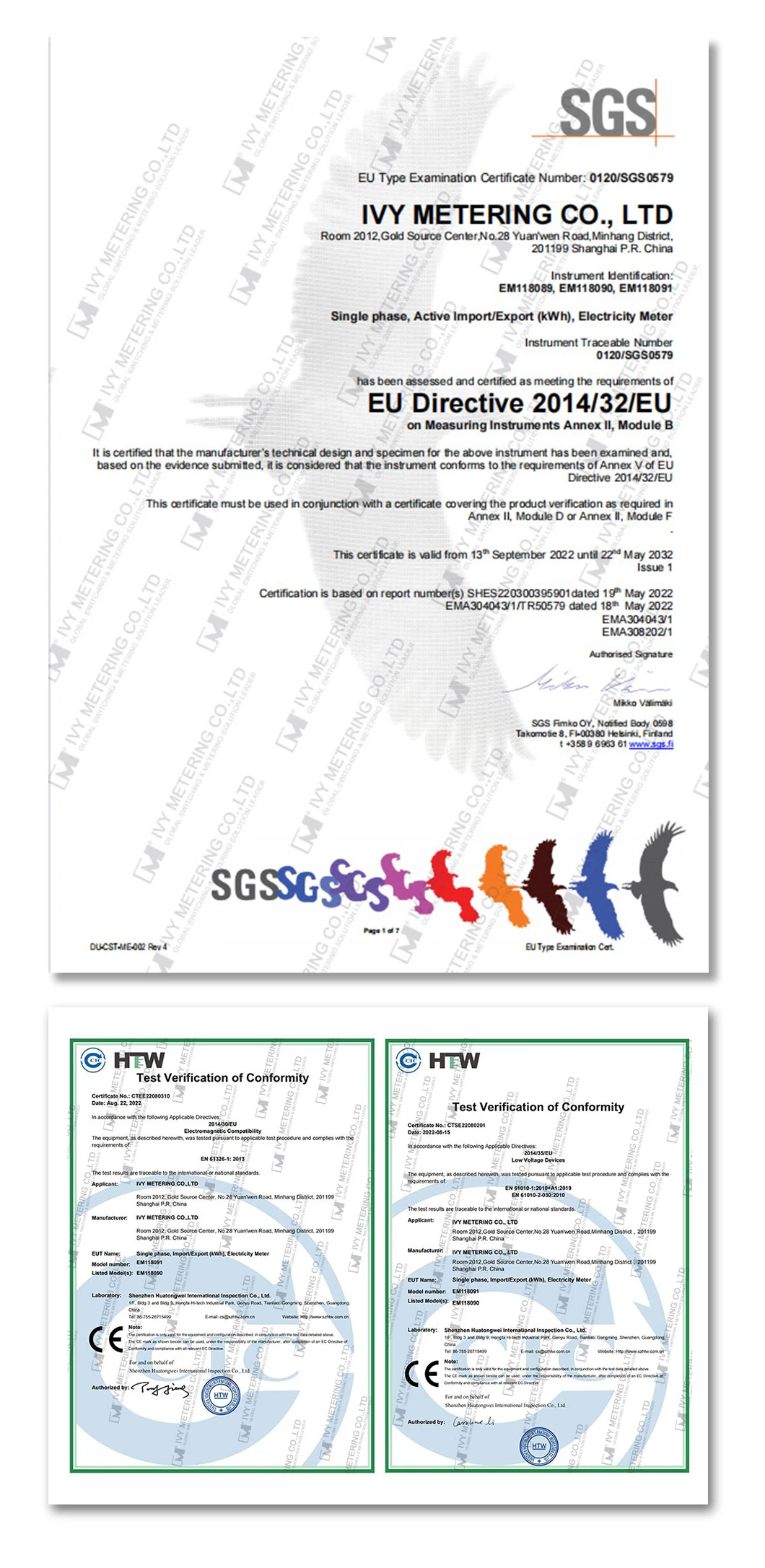 100A MID Certified Smart Electricity Meters for Solar Systems