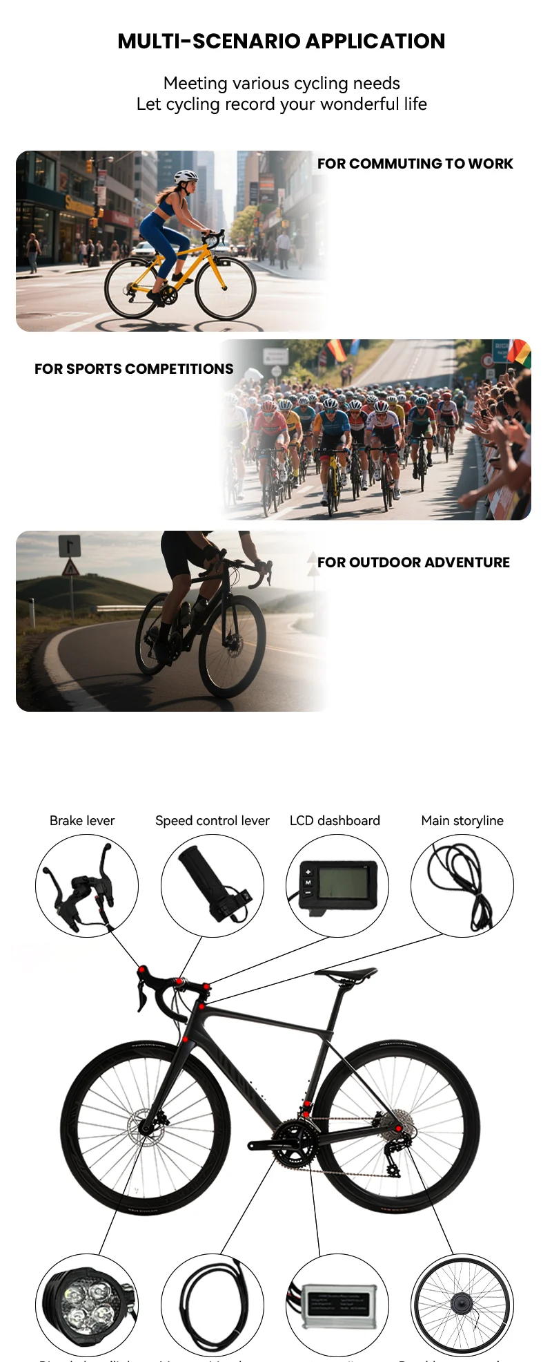 Cheap Customizable 48v 350w Electric Bike Kits Ebike Kits E Bike ...