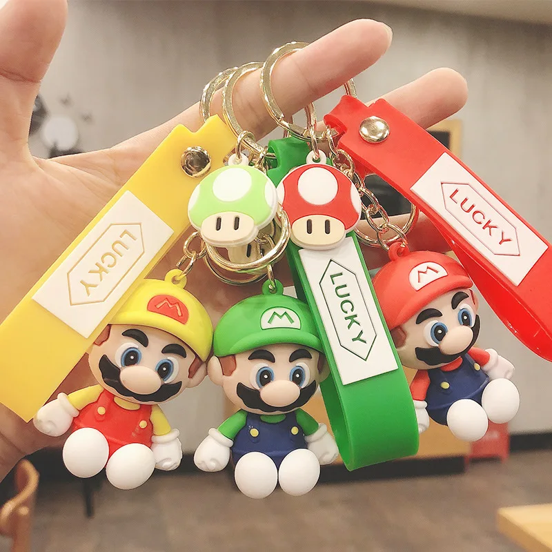 Hwl Cartoon Cute Super Mario Game Mario Bros Keychain Custom Pvc Key ...