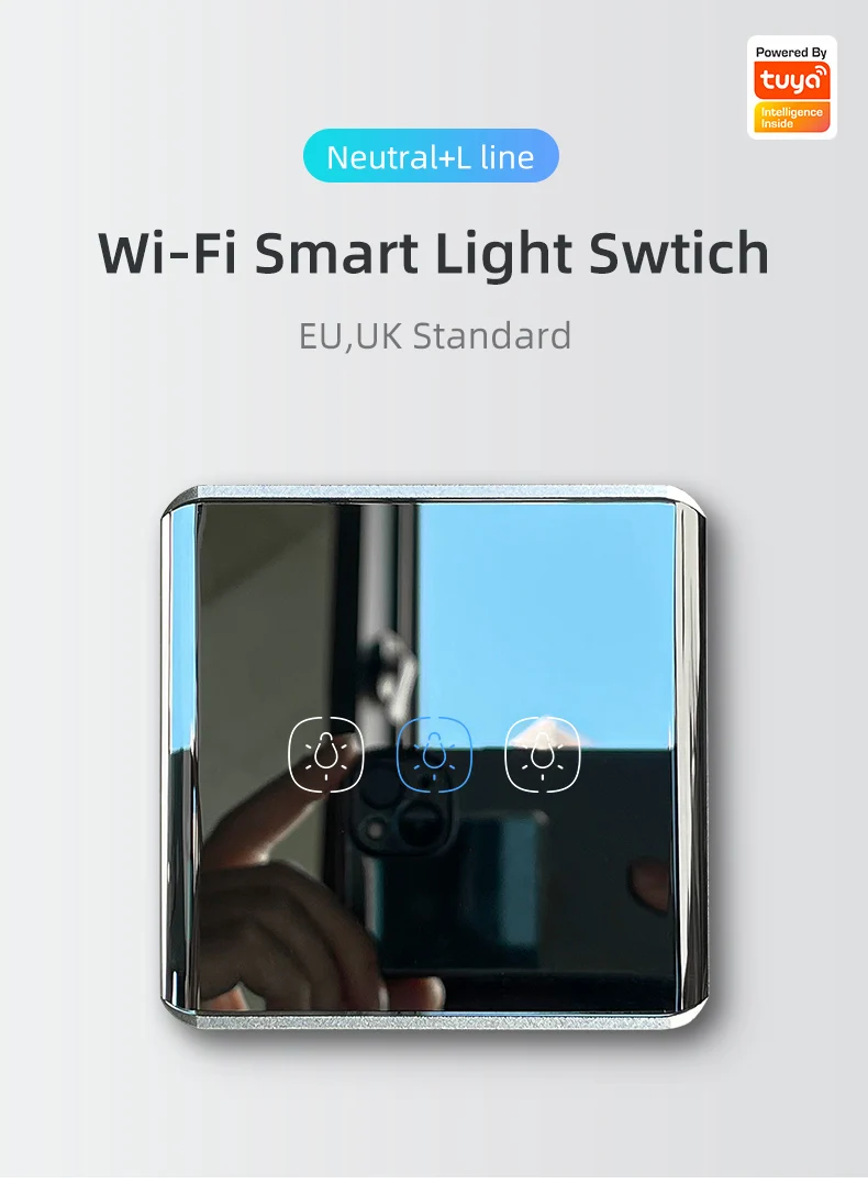 Smart Light Switch Uk 3 Gang 86x86 Wifi Wall Switch Support Mobile App ...