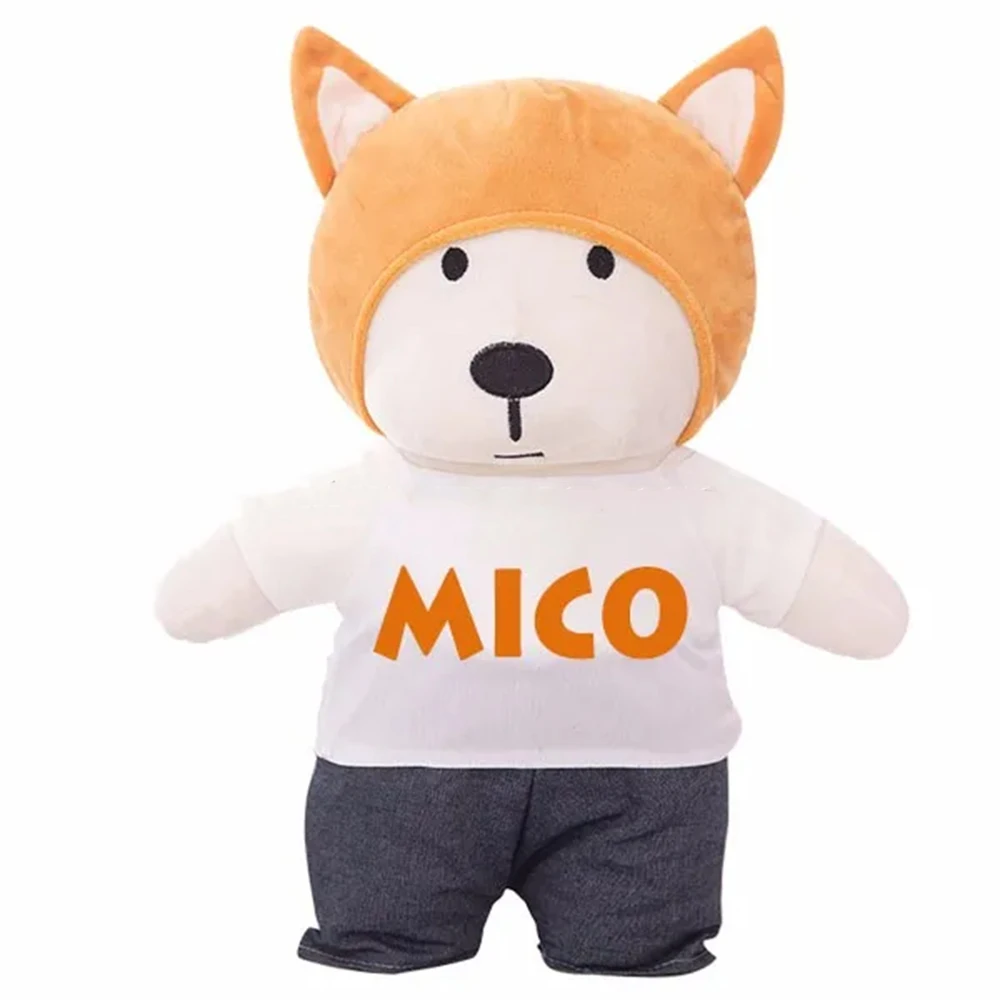 White Grey Custom Stuffed Police Dog Plush Toys Big Head Dog Plush ...