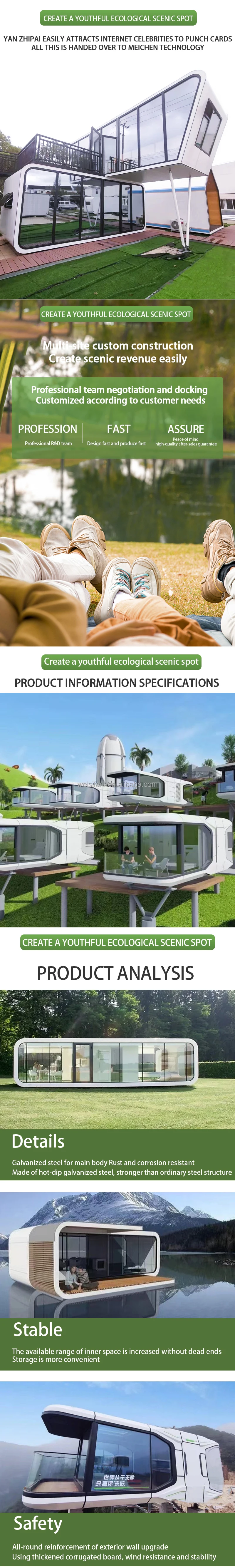 Customized Steel Structure Prefab Tiny House Windproof And Fireproof ...