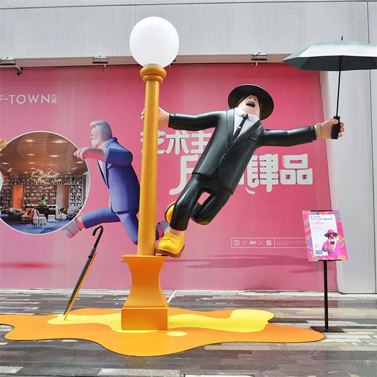 Frp Figure Sculpture Making City Pedestrian Street Landscape Sketch ...