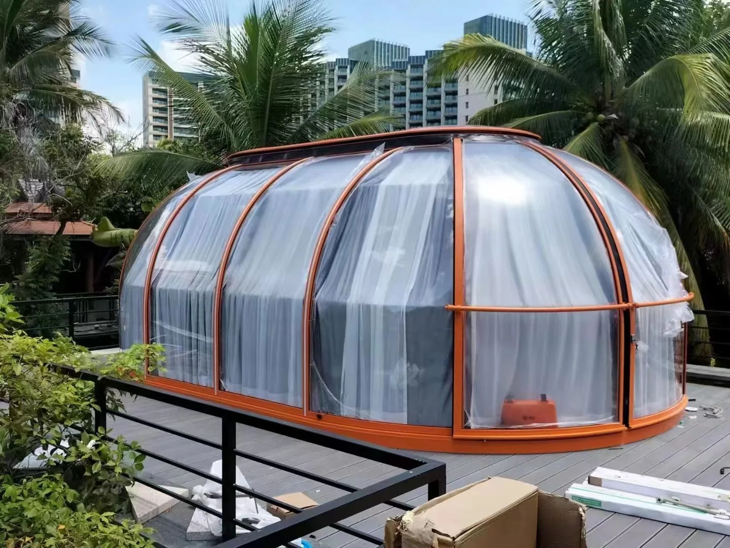Ventilation Design Pc Dome Glamping Tent Luxury With Exhaust Fan And ...