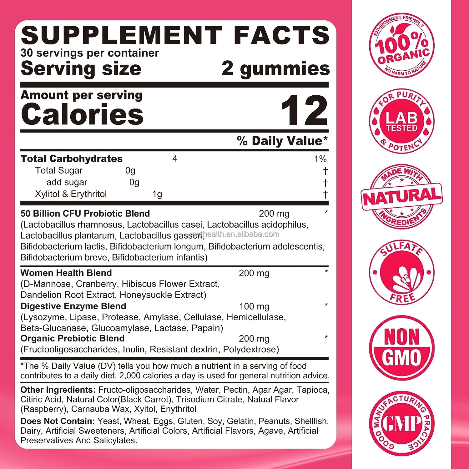 Women's Probiotic Gummies - Support Urinary & Digestive Health