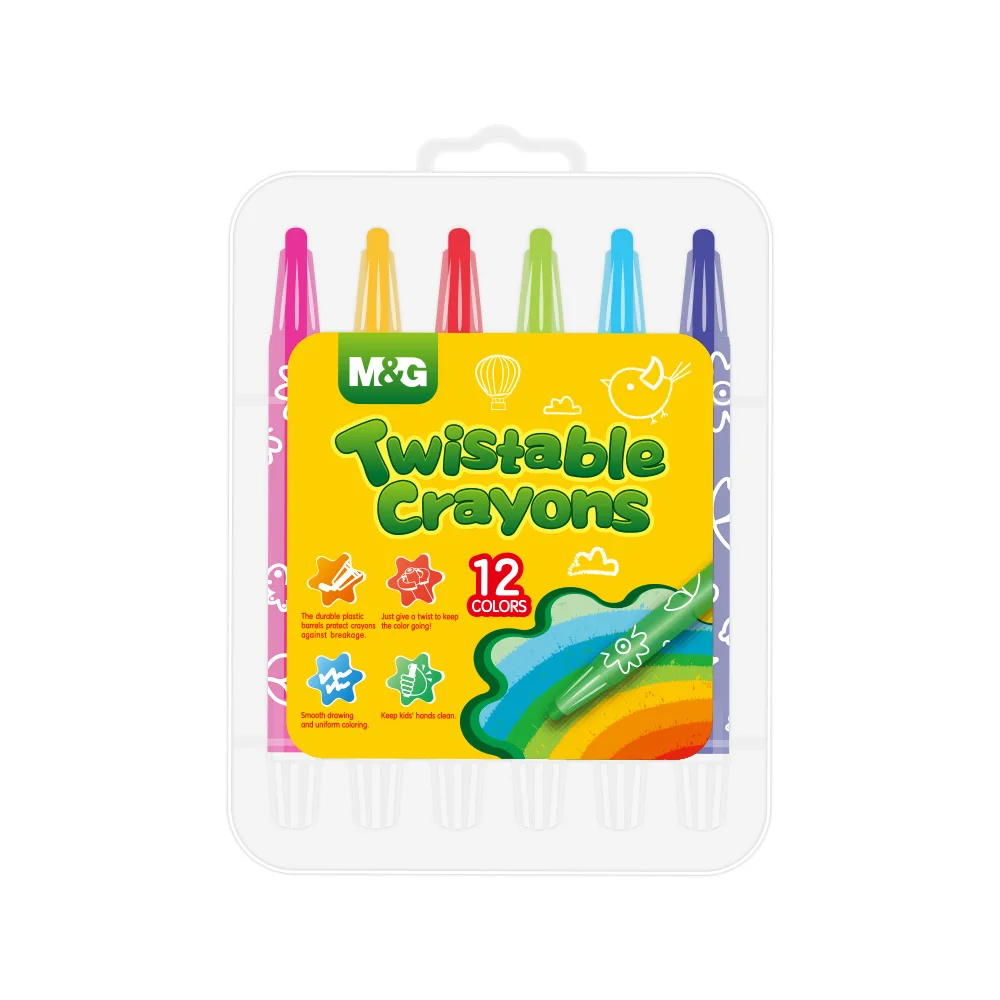 M&g Professional Twistable Crayon Set 12 In 1 Washable Art Artist ...