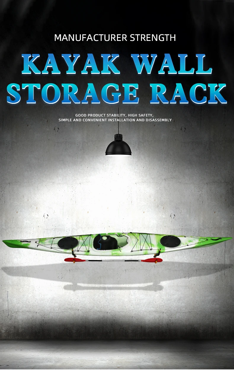 Adjustable Aluminum Kayak Storage Wall Rack Storing One Kayak Paddle ...