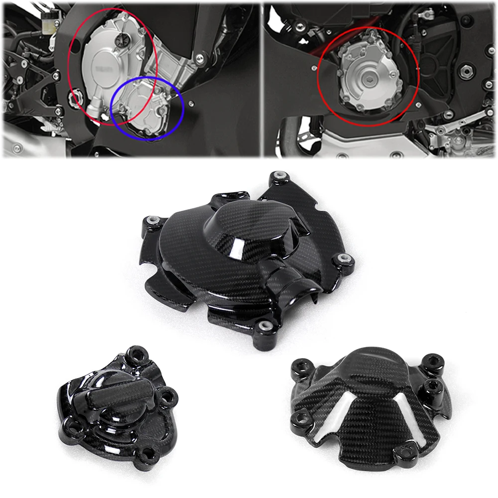 Motorcycles Carbon Fiber Engine Cover Protectors for YAMAHA R1 R1M YZF ...