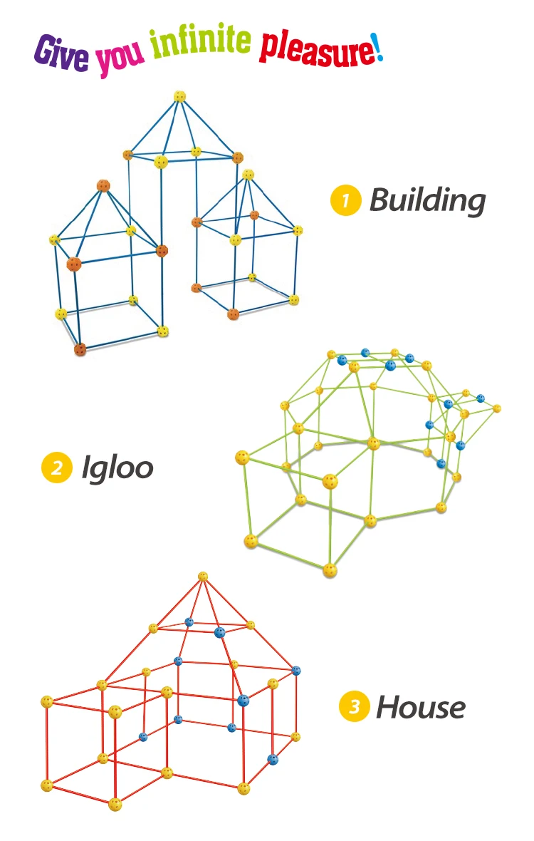 DIY STEM Toy - Kids Forts Building Kit for Educational Fun