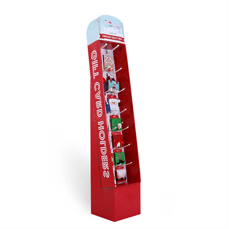 Custom Christmas Gift Card Hook Display Stand Cardboard Display Stand ...