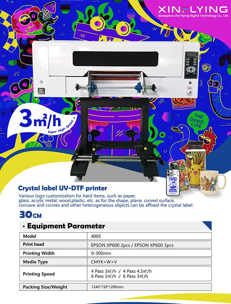 Xin Flying A3 UV DTF Printer - Cheapest with Dual XP600 Printheads