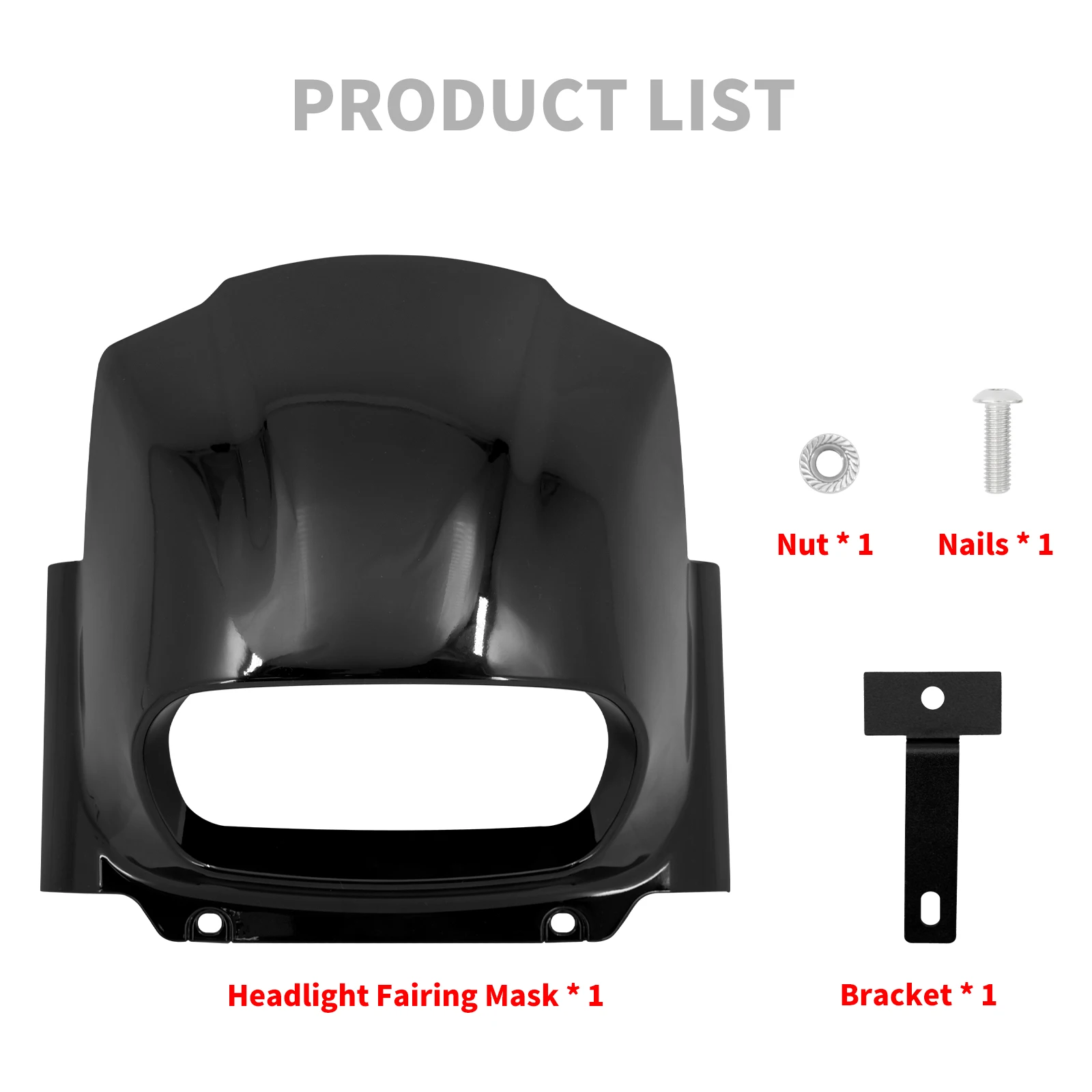 Motorcycle Black ABS Headlight Fairing Cover Fit for Harley Softail Fat ...