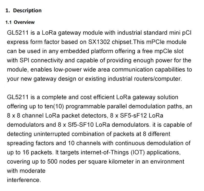 Gl5311 Lora Module Lorawan Gateway Module Rf Gateway Module Supports ...
