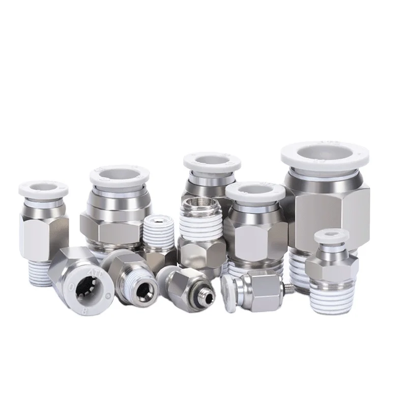 Airtac Threaded Straight Through Quick Connector Pc/apc4/6/8/10/12-16m5 ...